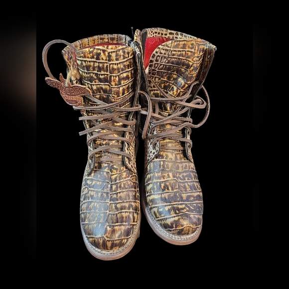 Freebird by Steven | Shoes | Nib Freebird By Steven Boots Manchester Tan Croco Sz 1 | Poshmark